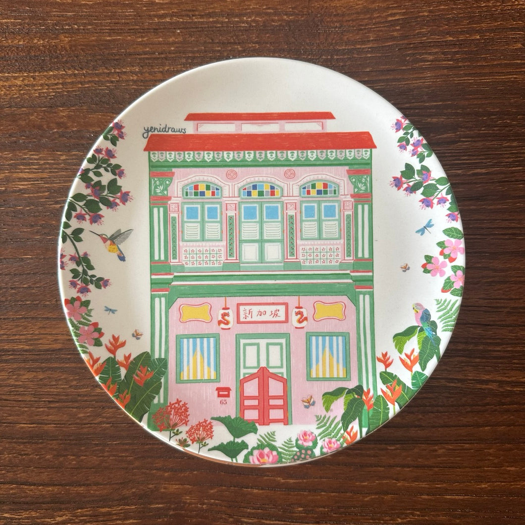 Bamboo Plate 2's - Minty Pink Shophouse – Yenidraws